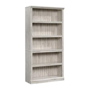 sauder 5 shelf bookcase, white plank finish