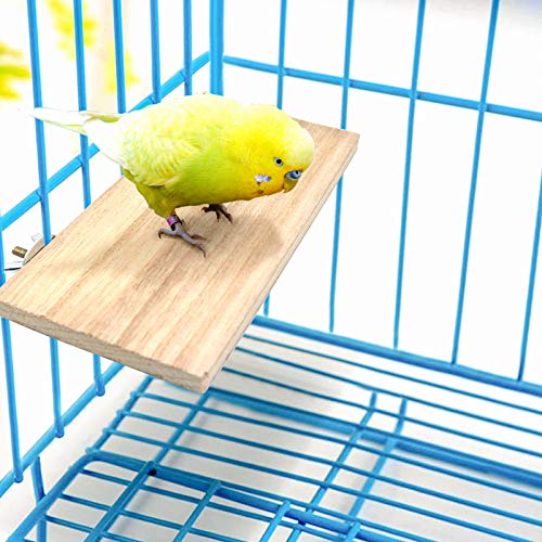 4 PCS Bird Perch Stand Platform Toy, Natural Wood Parrot Perch Stand Stick Play Exercise Gym Bird Cage Accessories Toys for Parrot, Budgies, Parakeet, Cockatiels, Conure, Lovebirds (Style 1)