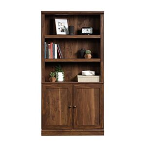 Sauder Miscellaneous Bookcase with Doors, L: 35.28" x W: 13.23" x H: 69.76", Grand Walnut finish