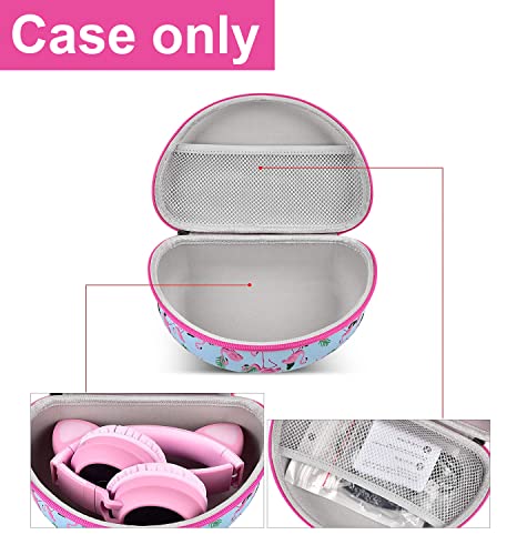 Headphone Case for Riwbox CT-7 Pink/for Jack CT-7S Cat Green 3.5mm/ for iClever IC-HS01/ for Mpow BH297B Wired/for Picun Bluetooth Wireless Over-Ear Headphones Headset for Kids-Box Only