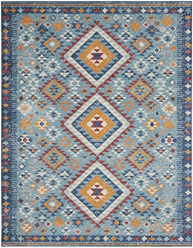 Nourison Passion Bohemian Ivory/Multi 6'7" x 9'6" Area -Rug, Easy -Cleaning, Non Shedding, Bed Room, Living Room, Dining Room, Kitchen (7x10)