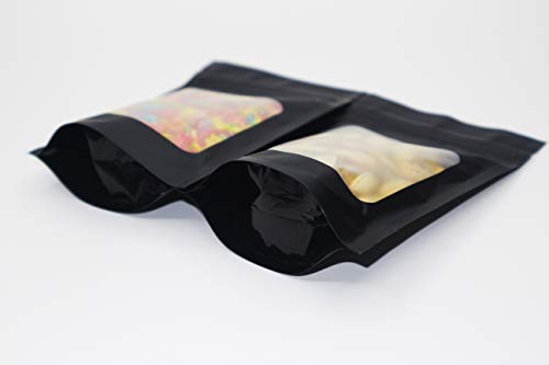 Mylar bags for food storage - Resealable Smell Proof Bags | black sample bags | small packaging bags | bolsa mylar | mylar bag with front window | 4x6 inches