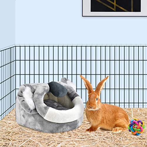 KATUMO Guinea Pig Bed Warm Bunny Cave Beds Dwarf Rabbits House Chinchilla Hideout Cage Nest Accessories (L:9x12x7inch, Koala)