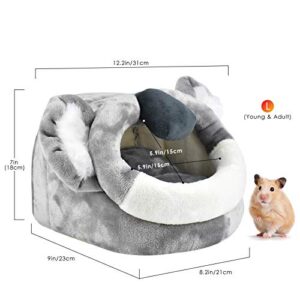 KATUMO Guinea Pig Bed Warm Bunny Cave Beds Dwarf Rabbits House Chinchilla Hideout Cage Nest Accessories (L:9x12x7inch, Koala)