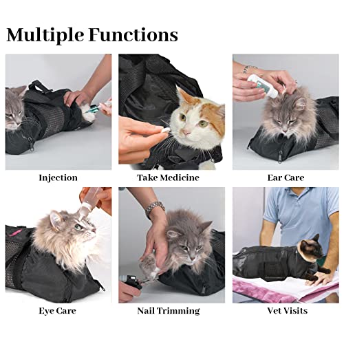 Pet Cat Grooming Bag Cat Carrier Bag Mesh Cat Grooming Bathing Restraint Bag Multifunctional Cat Bag Carrier for Nail Trimming Bathing Examining