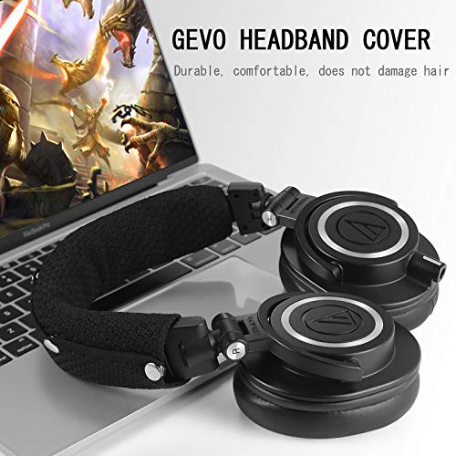 GEVO Replacement Headphone Headband Cover for AKGs, Senheiser, Sony,ATH,Audio-Technica,Shure,Panasonice Headsets,Headband Cushion Easy Installation No Tool Needed(Black)