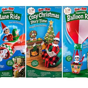 The Elf on the Shelf Scout Elves at Play Set: Cozy Christmas Story Time, Peppermint Plane Ride and Balloon Ride