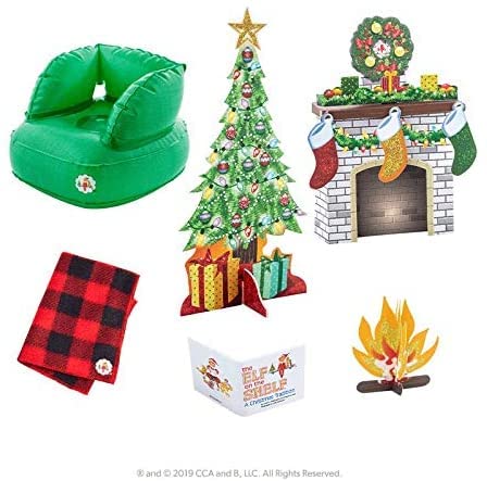 The Elf on the Shelf Scout Elves at Play Set: Cozy Christmas Story Time, Peppermint Plane Ride and Balloon Ride