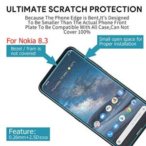 Ytaland Case for Nokia 8.3,with Tempered Glass Screen Protector. (2 in 1) Crystal Clear Soft Silicone Shockproof TPU Transparent Bumper Protective Phone Case Cover