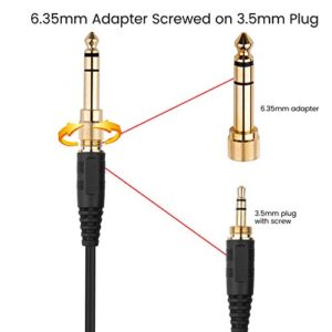 LOL PARTY HD598 Cable Coiled Aux Cord Replacement for Sennheiser HD598 Cs HD599 HD569 HD579 HD558 HD518 Headphone Audio Cable with 6.35mm Adapter 4 to 12ft Long