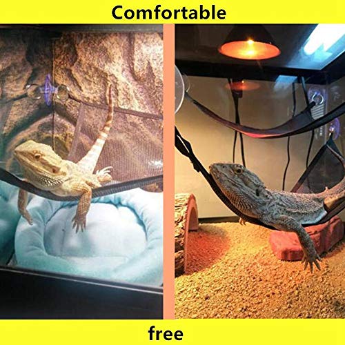 Hamiledyi Bearded Dragon Hammock Reptile Coconut Shell Bendable Jungle Climbing Vine and Leaves with Suction Cup Habitat Decor Accessories for Gecko Snakes Lizards and Chameleon（4Pcs）