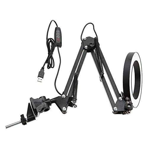 Desk Lamp with Flexible Swing Arm, Clamp Mount Tattoo Beauty Light 3 Tone & 10 Gear Dimmable