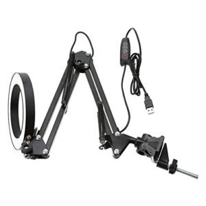 Desk Lamp with Flexible Swing Arm, Clamp Mount Tattoo Beauty Light 3 Tone & 10 Gear Dimmable