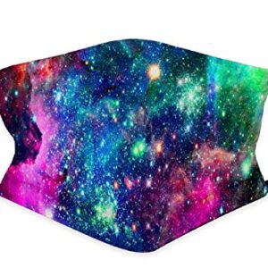 Kids Reusable Face Bandanas Cute Cartoon Galaxy Pattern Breathable Cloth Face Covering with Adjustable Ear Loops for Children UV Protection -6 Pack