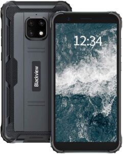 blackview rugged gsm unlocked cell phones, bv4900 rugged smartphone, 4g android 10 android phone, 5580mah 5.7" hd+ unlocked smartphone, 3gb+32gb waterproof phone, nfc face id rugged unlocked phones