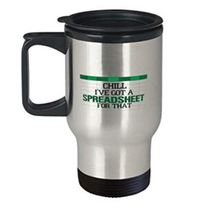 Funny Accountant Travel Mug,Chill I've Got A Spreadsheet For That,CPA Tax Accountant Retired Accounting Mug,no.38