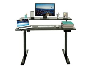 joy·work - electric height adjustable standing desk sit stand home office desk 2 tier (black top/black legs - 2 tier)