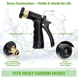 Ohuhu Car Wash Foam Gun, Car Wash Soap Sprayer with 3/8" Brass Connector & Car Washing Mitts, Dual Filtration, 6 Levels of Foam Concentration, Quick Connect to Most Garden Hose (Green)