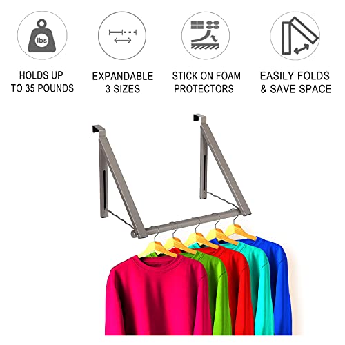 HOLDN’ STORAGE Over The Door Hanger - Over The Door Rack for Hanging Towels, Coats & Clothes - Over The Door Hanger Hooks for Bedroom, Washroom and Office.