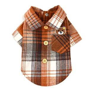 innopet dog shirt, pet plaid clothes shirt cat t-shirt, sweater matching breathable for small medium large dogs cats puppy soft adorable casual cozy valentines dog shirt red blue brown colors