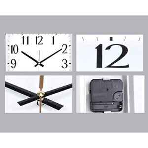 zxb-shop Wall Clock for Living Room Kitchen Creative Kitchen/Living Room/Office Large Ultra-Quiet Quartz-Free Movement Rectangular Design Wall Clock (13 Inches) Home/Office/Classroom/School Clock