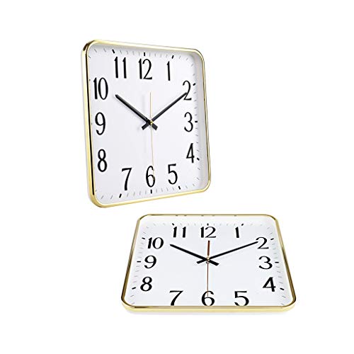 zxb-shop Wall Clock for Living Room Kitchen Creative Kitchen/Living Room/Office Large Ultra-Quiet Quartz-Free Movement Rectangular Design Wall Clock (13 Inches) Home/Office/Classroom/School Clock