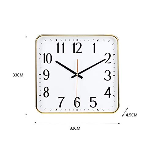 zxb-shop Wall Clock for Living Room Kitchen Creative Kitchen/Living Room/Office Large Ultra-Quiet Quartz-Free Movement Rectangular Design Wall Clock (13 Inches) Home/Office/Classroom/School Clock