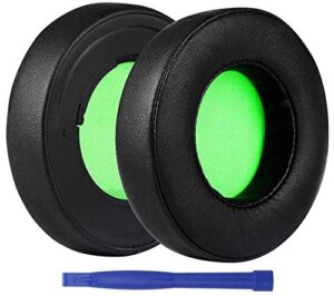 kraken pro v2 ear pads, oval replacement headphones ear cushions protein leather memory foam earpads cover earmuffs repair parts for razer kraken pro 7.1 v2 gaming headset easy installation - green