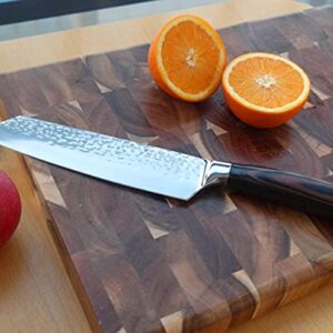 Kitory Kiritsuke Chef Knife 8" Japanese Knife for Smoothly cutting Multi-Use Kitchen Knife for Cutting Meat and Vegetables - Ergonomic PakkaWood Handle - Exquisite Hammered Finish Non-Slip Texture