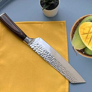 Kitory Kiritsuke Chef Knife 8" Japanese Knife for Smoothly cutting Multi-Use Kitchen Knife for Cutting Meat and Vegetables - Ergonomic PakkaWood Handle - Exquisite Hammered Finish Non-Slip Texture