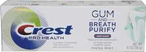 crest pro-health gum and breath purify fresh mint (deep clean, 4.1 oz)