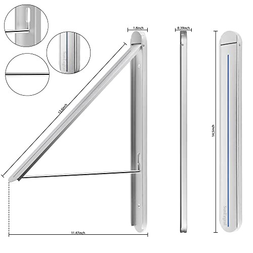 SunEegral Clothes Drying Rack Wall Mounted Laundry Dryer Room,Foldable Retractable Hanging Drying Rod Ultrathin Small Collapsible for Efficient Space Saving,65Ibs Capacity