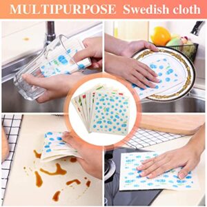 Mixed Fruit Swedish Kitchen Dishcloths Reusable Dish Towels Absorbent and Fast Dry Cleaning Cloths for Kitchen Blueberry Cherry Strawberry Lemon Pineapple Watermelon Cleaning Wipes (6 Pieces)