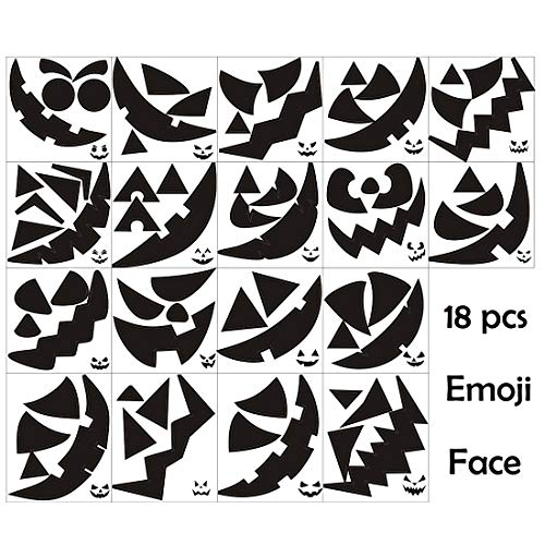 Calidum Halloween Pumpkin Decorating Stickers Etching Pumpkin Template Kits Props Make Your Own Jack-O-Lantern Face Craft Decals Party Decorations Supplies Trick or Treat Party Favors