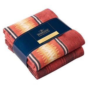 pendleton cotton/acrylic throw gift pack thunder basket red one size