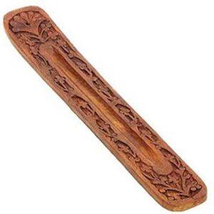 EARTHLY HOME Zen Incense Holder, Wooden Incense Ash Catcher, Incense Burner, Incense Stick Holder Backflow, Home Decor Accessories, Yoga Meditation Incense Stand - 10" x 2" x 0.3", Boat Shape