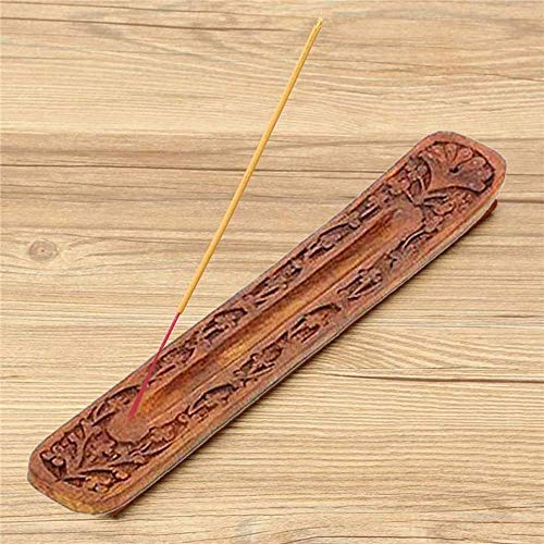 EARTHLY HOME Zen Incense Holder, Wooden Incense Ash Catcher, Incense Burner, Incense Stick Holder Backflow, Home Decor Accessories, Yoga Meditation Incense Stand - 10" x 2" x 0.3", Boat Shape