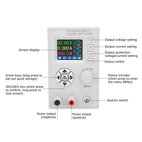 DC Variable Power Supply WZ5005 Adjustable Switching Power Supply with 4 Digit LCD Display for Lab Equipment and Electronic Testing