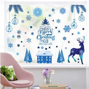 DmHirmg Christmas Window Clings,Christmas Snowflakes Window Clings Decals, Christmas Window Stickers Snowflake Window Clings Decals for Christmas Decorations(9 Pack)