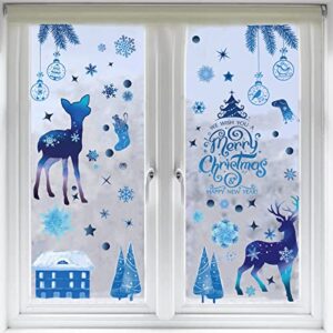 DmHirmg Christmas Window Clings,Christmas Snowflakes Window Clings Decals, Christmas Window Stickers Snowflake Window Clings Decals for Christmas Decorations(9 Pack)