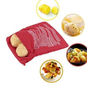 vipolish 4Pcs Microwave Potato Bag Reusable Microwave Cooker Bag Baked Potato Pouch Perfect Potatoes in Just 4 Minutes