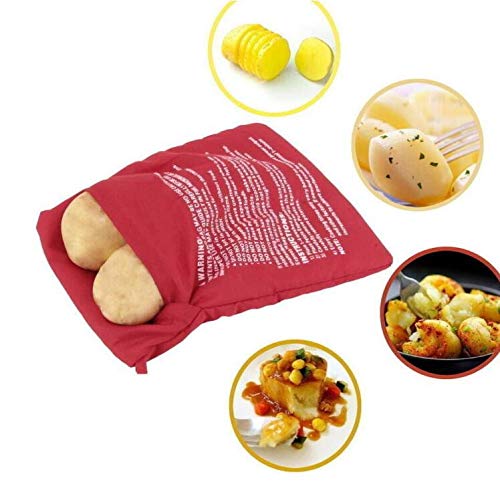 vipolish 4Pcs Microwave Potato Bag Reusable Microwave Cooker Bag Baked Potato Pouch Perfect Potatoes in Just 4 Minutes