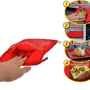 vipolish 4Pcs Microwave Potato Bag Reusable Microwave Cooker Bag Baked Potato Pouch Perfect Potatoes in Just 4 Minutes