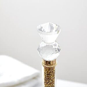 BANQLE Upright Paper Towel Holders, Glam Crystal Kitchen Countertop Decor, Standup Glass Glitter Sparkle Paper Towel Holder, Kitchen Decoration Silver