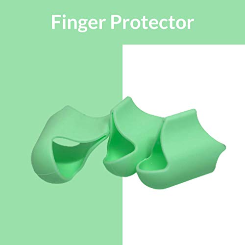 Non-Stick Chip Fingers Tips, Finger Protectors, Finger Covers Protection, 3 pcs (Green)