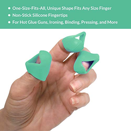 Non-Stick Chip Fingers Tips, Finger Protectors, Finger Covers Protection, 3 pcs (Green)