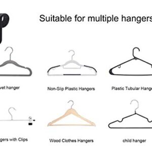 Kclongvs 60 Pcs Clothes Hanger Connector Hooks, Mini Cascading Hanger Hooks for Velvet Huggable Hangers, Wooden Hangers, Heavy Duty Space Saving for Closet (Black,60)