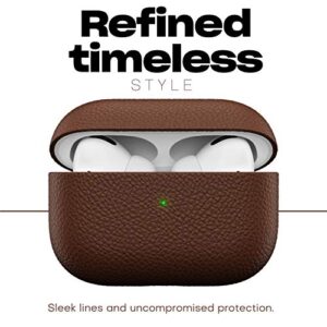 KeyBudz AirPods Pro Leather Case - Handcrafted Fully-Wrapped Genuine Italian Leather Compatible with AirPods Pro (Natural Brown)