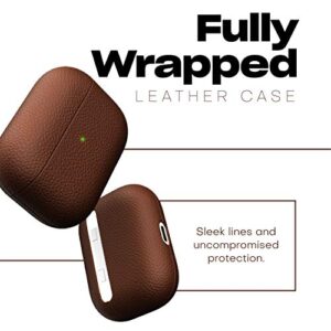 KeyBudz AirPods Pro Leather Case - Handcrafted Fully-Wrapped Genuine Italian Leather Compatible with AirPods Pro (Natural Brown)