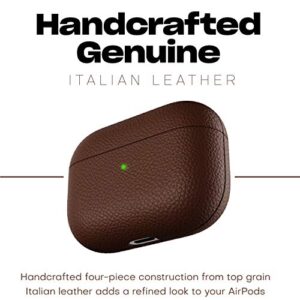 KeyBudz AirPods Pro Leather Case - Handcrafted Fully-Wrapped Genuine Italian Leather Compatible with AirPods Pro (Natural Brown)